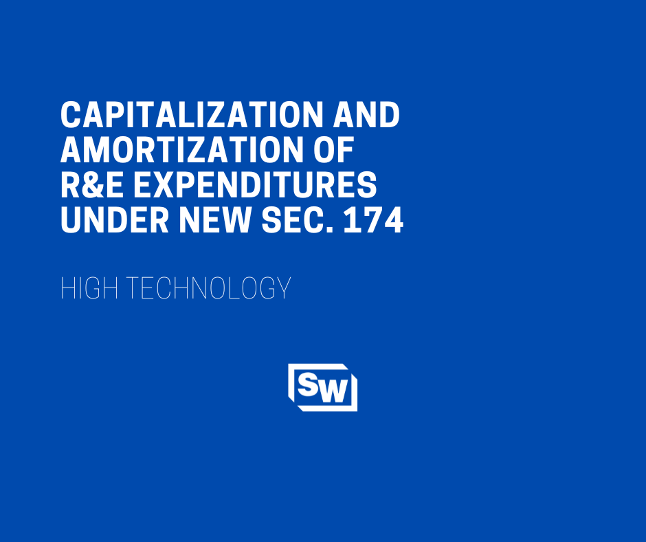 Capitalization and Amortization of Research & Experimental Expenditures ...